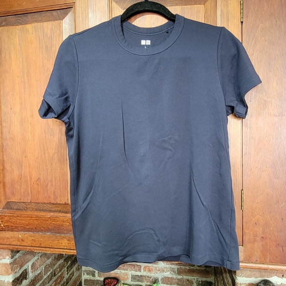 Uniqlo | Tops | Navy Uniqlo U 0 Cotton Crew Neck Tee Shirt Large | Poshmark